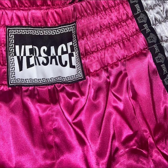 Versace | Shorts | Versace Ufc Boxing Shorts Shiny Metallic Pink With ...